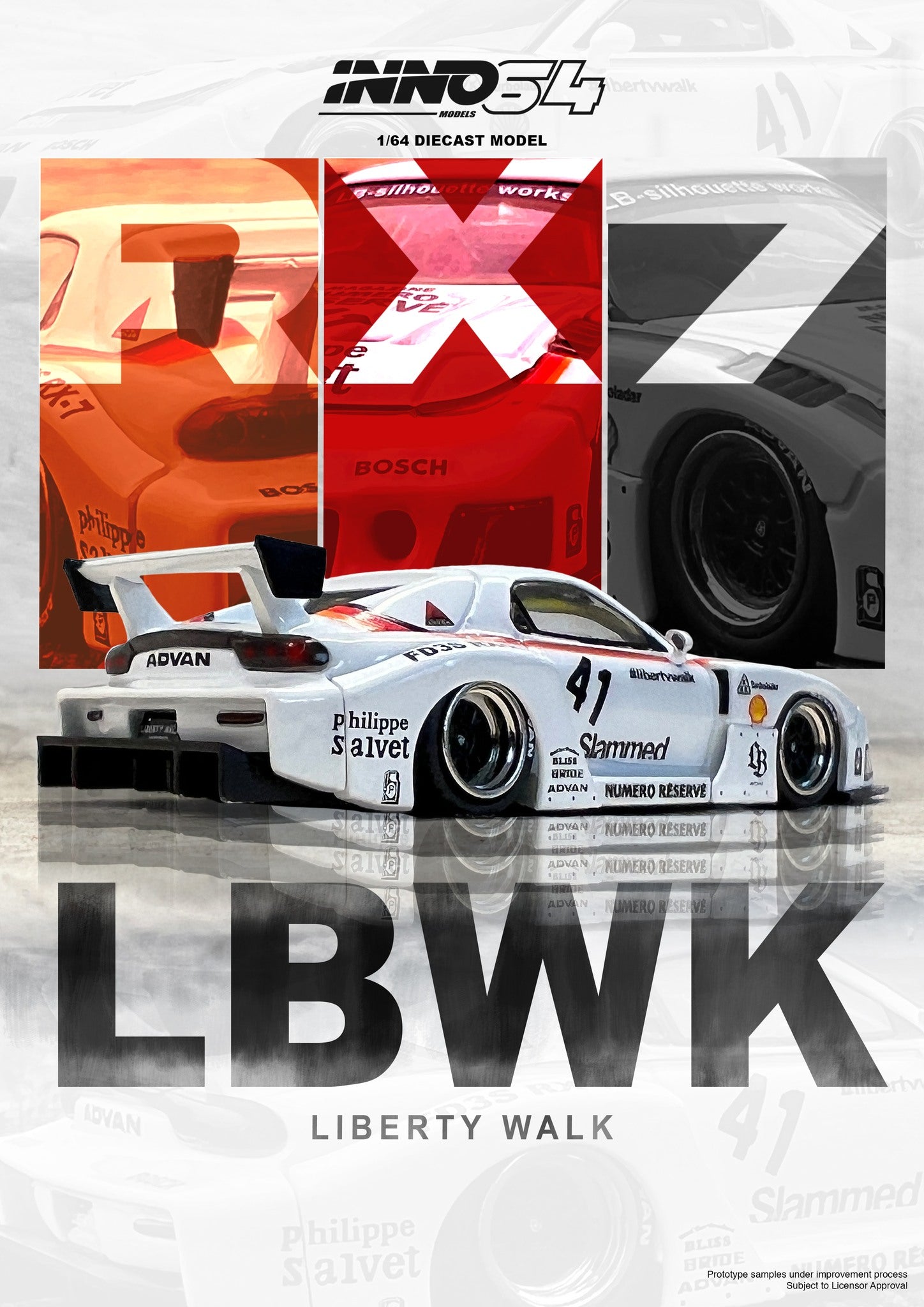 INNO64 - Pre-Order - LBWK Mazda RX7 (FD3S) LB Super Silhouette, white ...